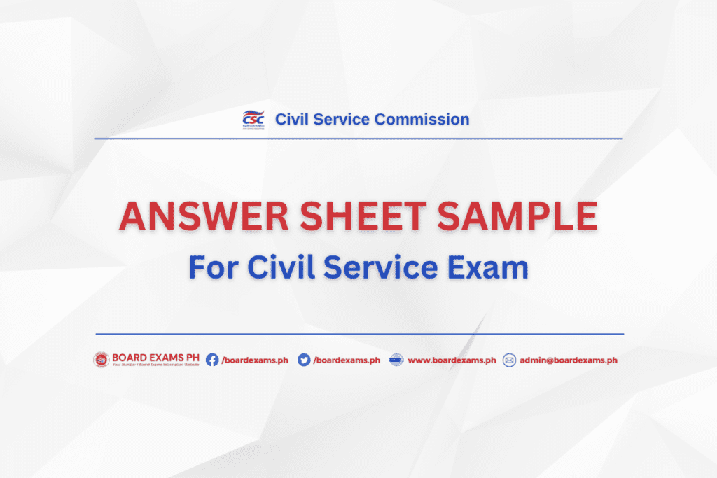 Answer Sheet Sample For Civil Service Exam (Downloadable PDF) – Civil ...