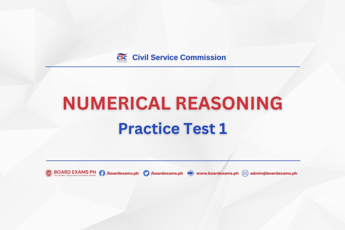 NUMERICAL REASONING – PRACTICE TEST 1 – Civil Service Exam PH