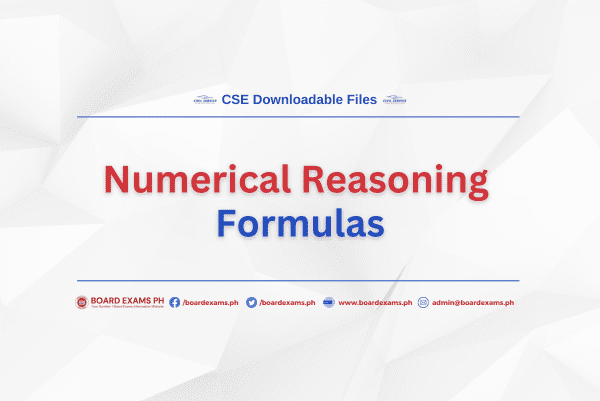 Numerical Reasoning Formulas – Civil Service Exam PH