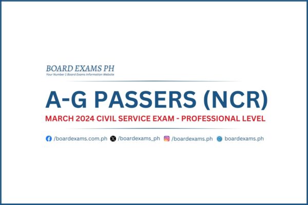 [A-G PASSERS] NCR (Professional Level): March 2024 Civil Service Exam ...