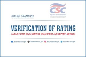 VERIFICATION OF RATINGS: August 2024 Career Service Exam – Pen and ...