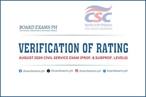 VERIFICATION OF RATINGS: August 2024 Career Service Exam – Pen and ...