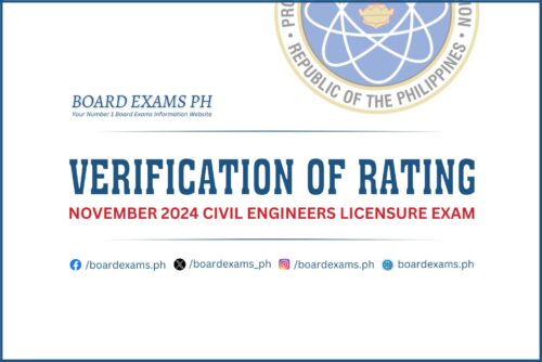 VERIFICATION OF RATINGS: November 2024 Civil Engineers Licensure Exam ...