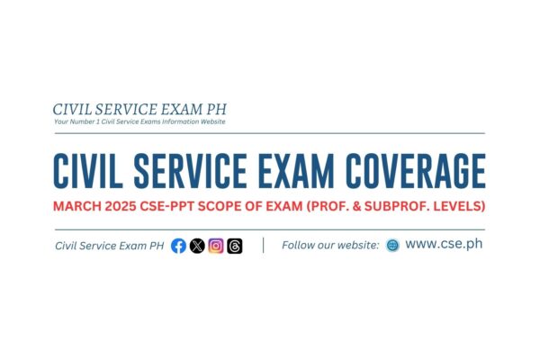 March 2025 Civil Service Exam Coverage (Professional and ...