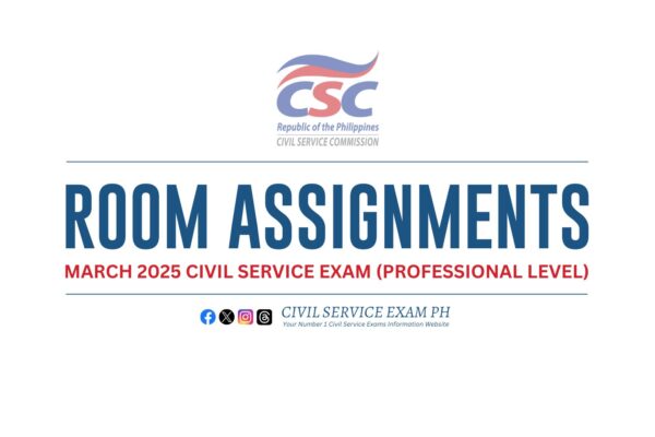 ROOM ASSIGNMENTS: March 2025 Civil Service Exam (Professional Level ...