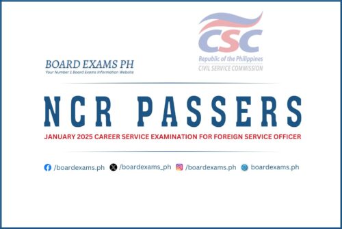NCR PASSERS: January 2025 Career Service Examination for Foreign ...