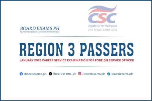 REGION 3 PASSERS: January 2025 Career Service Examination for Foreign ...