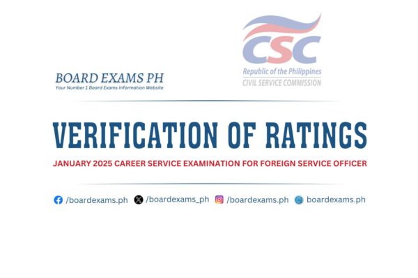 VERIFICATION OF RATINGS – Civil Service Exam PH
