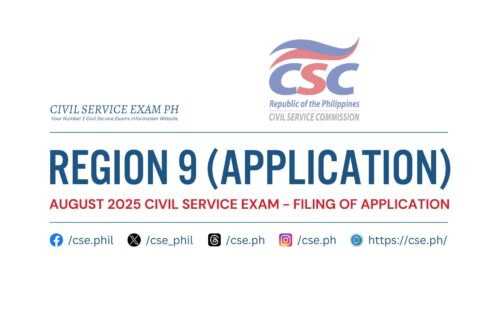REGION 9 (APPLICATION PROCESS): August 2025 Career Service Exam – Pen ...