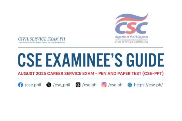 EXAMINEE’S GUIDE: August 2025 Career Service Exam – Pen and Paper Test ...