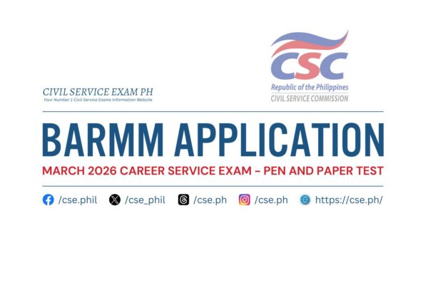 BARMM (Application Process): March 2026 Career Service Exam – Pen and ...