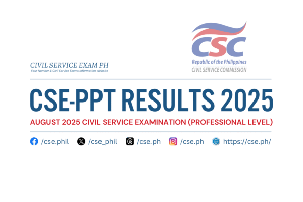 CSE-PPT RESULTS (Professional Level): August 2025 Civil Service Exam ...