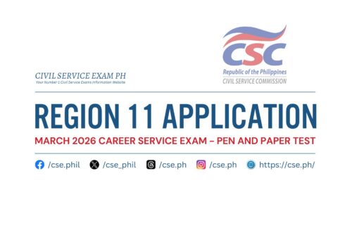 REGION 11 (Application Process): March 2026 Career Service Exam – Pen ...