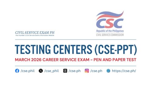 TESTING CENTERS: March 2026 Career Service Exam – Pen & Paper Test (CSE ...