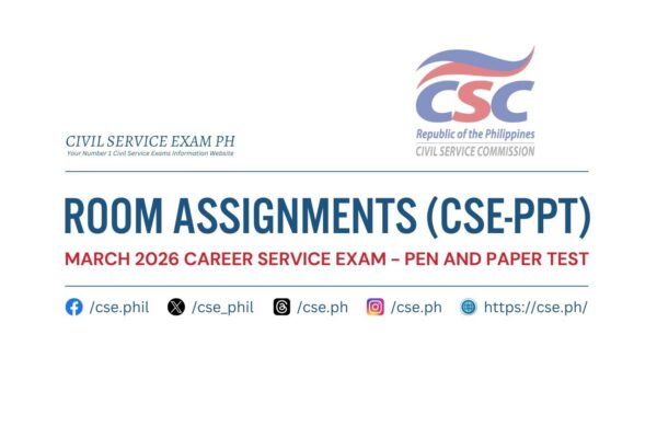 ROOM ASSIGNMENTS: March 2026 Career Service Exam – Pen and Paper Test ...