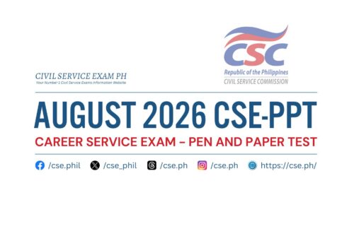 FULL DETAILS: August 2026 Career Service Exam – Pen and Paper Test (CSE ...