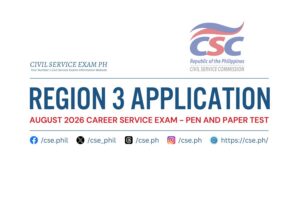 REGION 3 (Application Process): August 2026 Career Service Exam – Pen ...