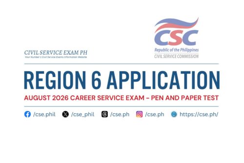 REGION 6 (Application Process): August 2026 Career Service Exam – Pen ...